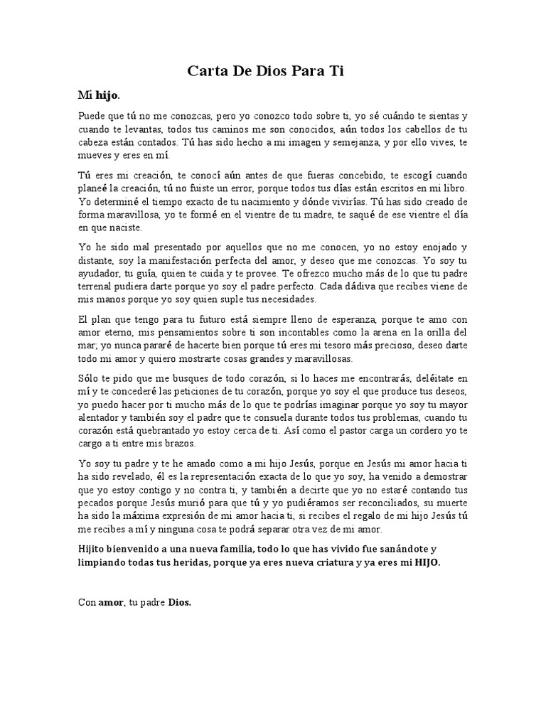 Carta de Dios para Ti | PDF