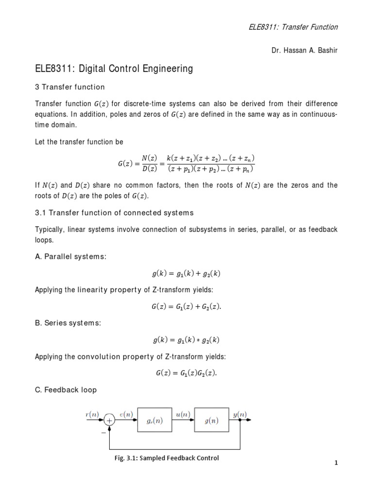 ELE8311 - Module 3 - Transfer Function | PDF | Control Theory ...