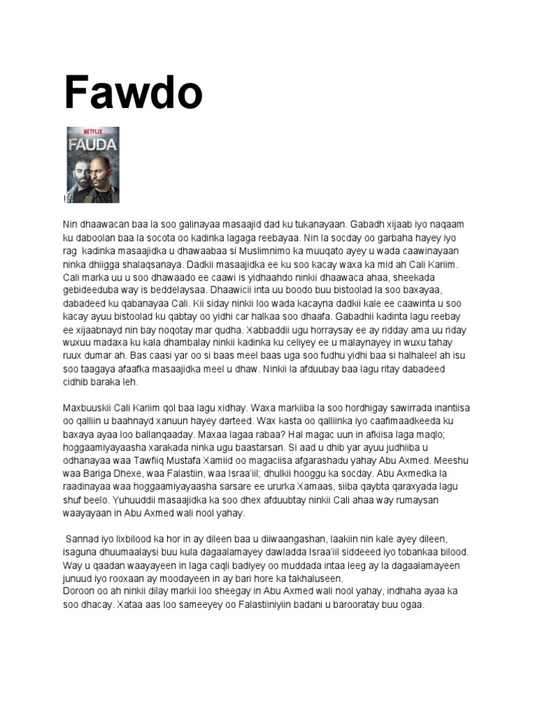 Fawdo Sheeko Cajiiba | PDF