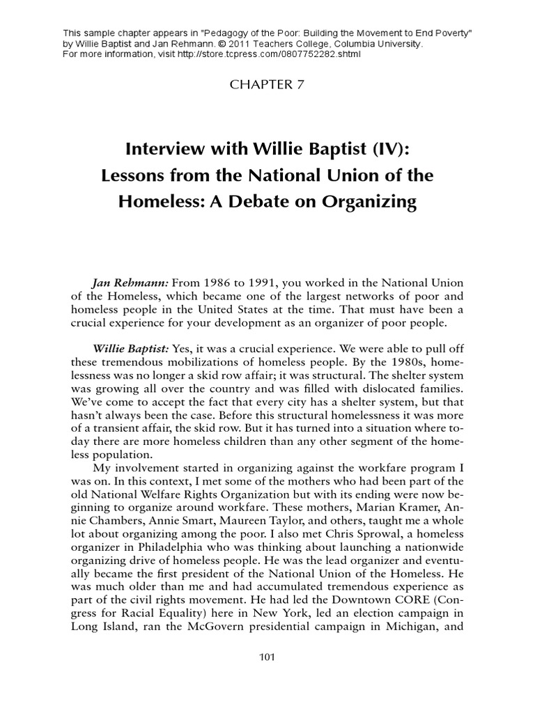 Baptist Interview - Lessons From The NUH | PDF | Poverty | Poverty ...