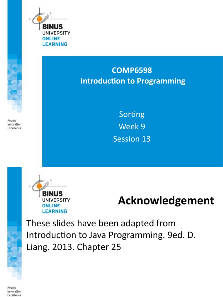 COMP6598 - Week 9 - Sorting | PDF | Applied Mathematics | Theoretical Computer Science