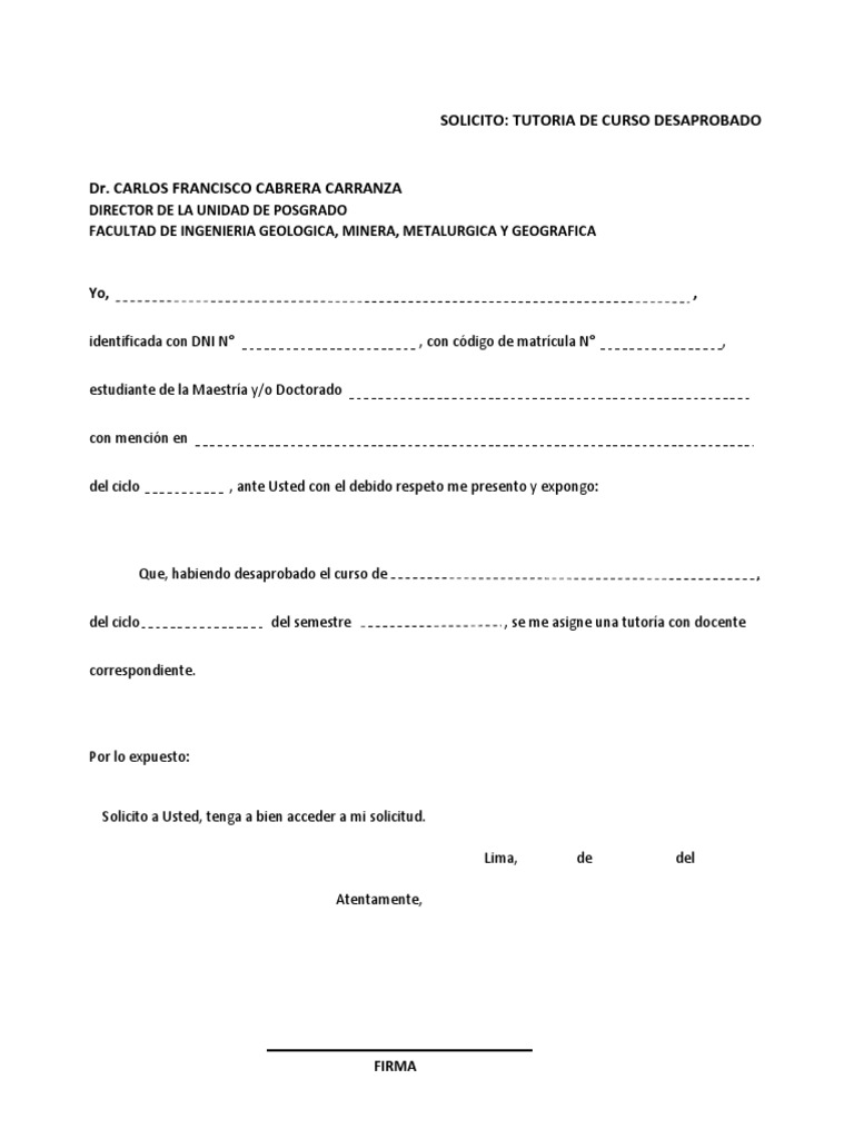 Solicitud de Tutoria | PDF