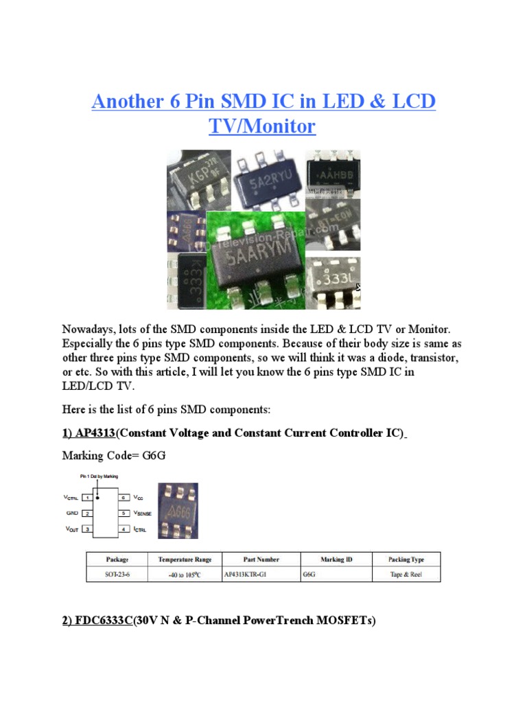 Another 6 Pin SMD IC in LED | PDF | Teaching Methods & Materials ...