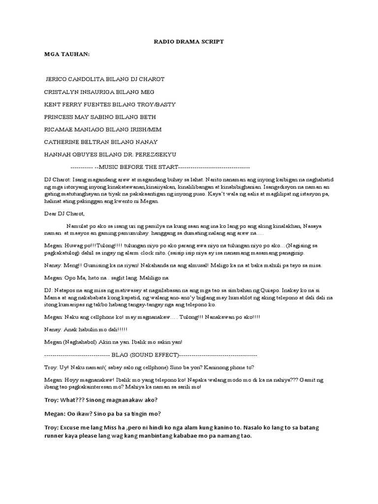 Radio Drama Script | PDF