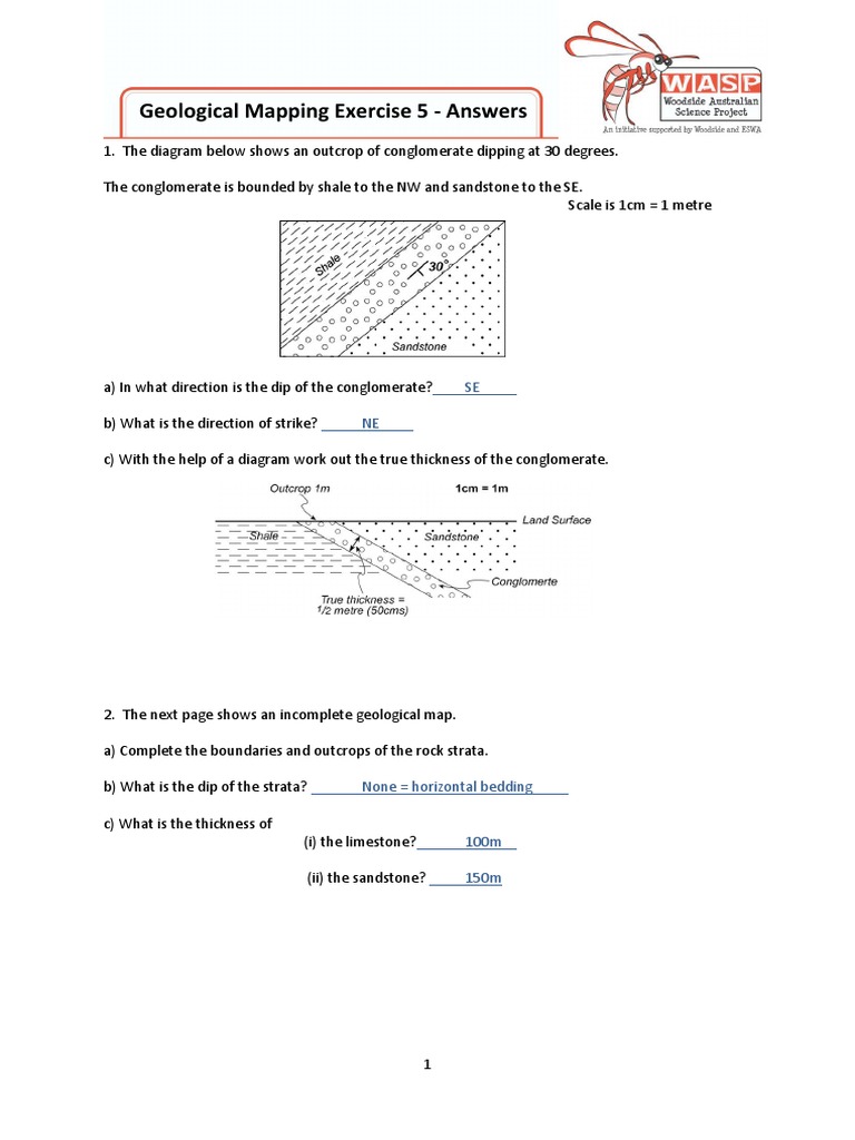 Geological Mapping Exercise 5 - Answers | PDF