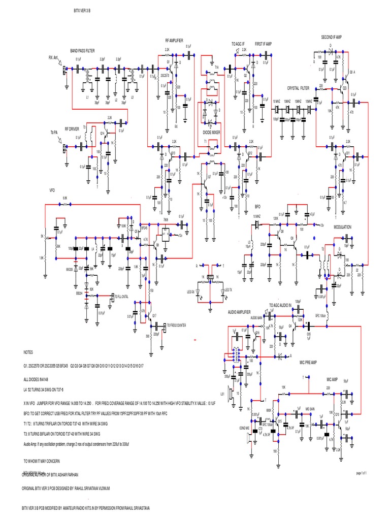 BITX Version 3 B PCB Design Guide | PDF | Amplifier | Electrical Circuits