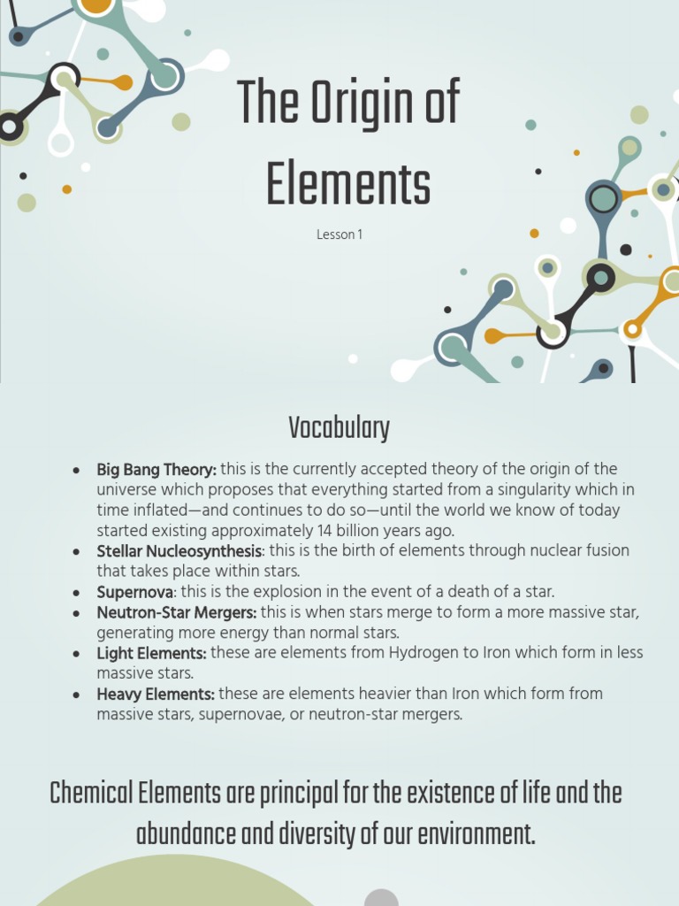 Origin of Elements | PDF | Isotope | Chemical Elements