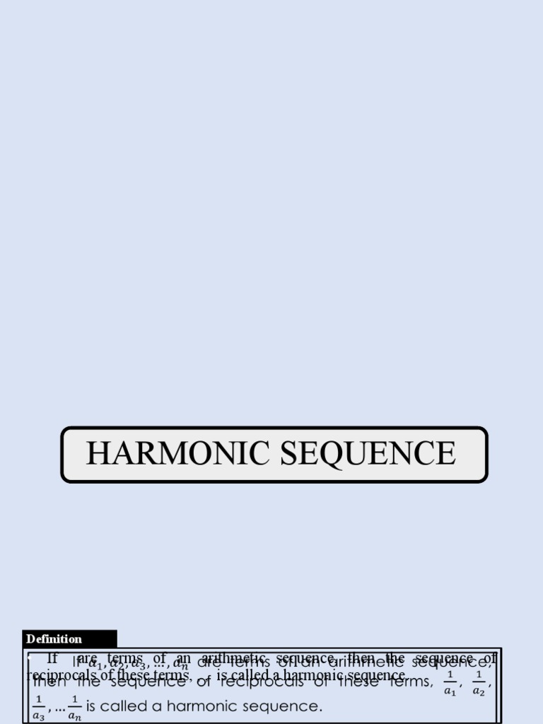 Math 10 W3 Harmonic Sequence | PDF | Mathematical Objects | Teaching Mathematics
