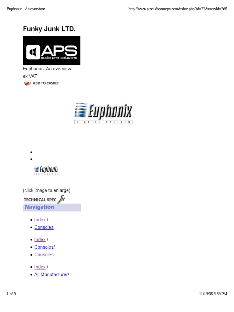 Euphonix - An Overview | PDF | Signal Processing | Sound Technology