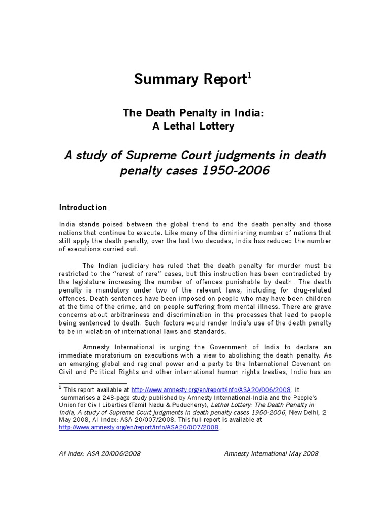 India's Death Penalty Dilemma | PDF | Capital Punishment | Supreme ...