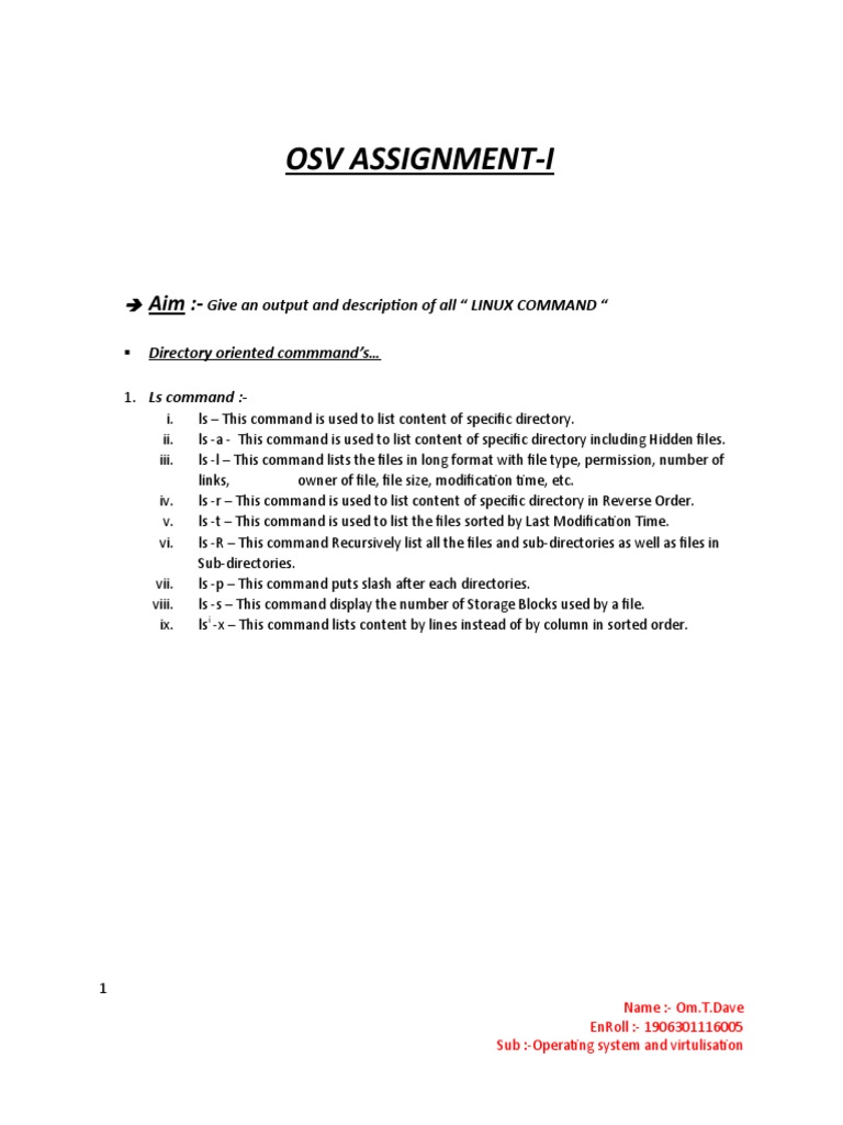 Directory Oriented Command. | PDF | Text File | Computer File