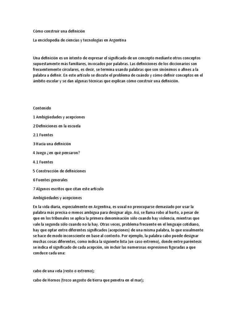 Cómo construir una definición clara | PDF | Concepto | Palabra