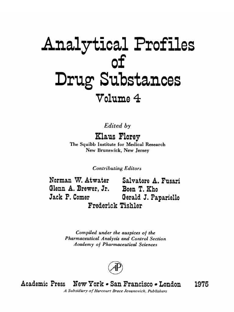 04 Analytical Profiles of Drug Substances, Vol 04 | PDF | Acid ...