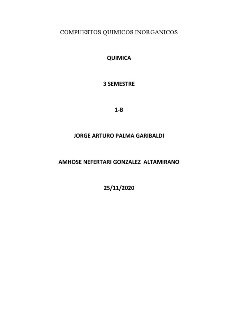 Compuestos Quimicos Inorganicos | Descargar gratis PDF | Hidróxido ...