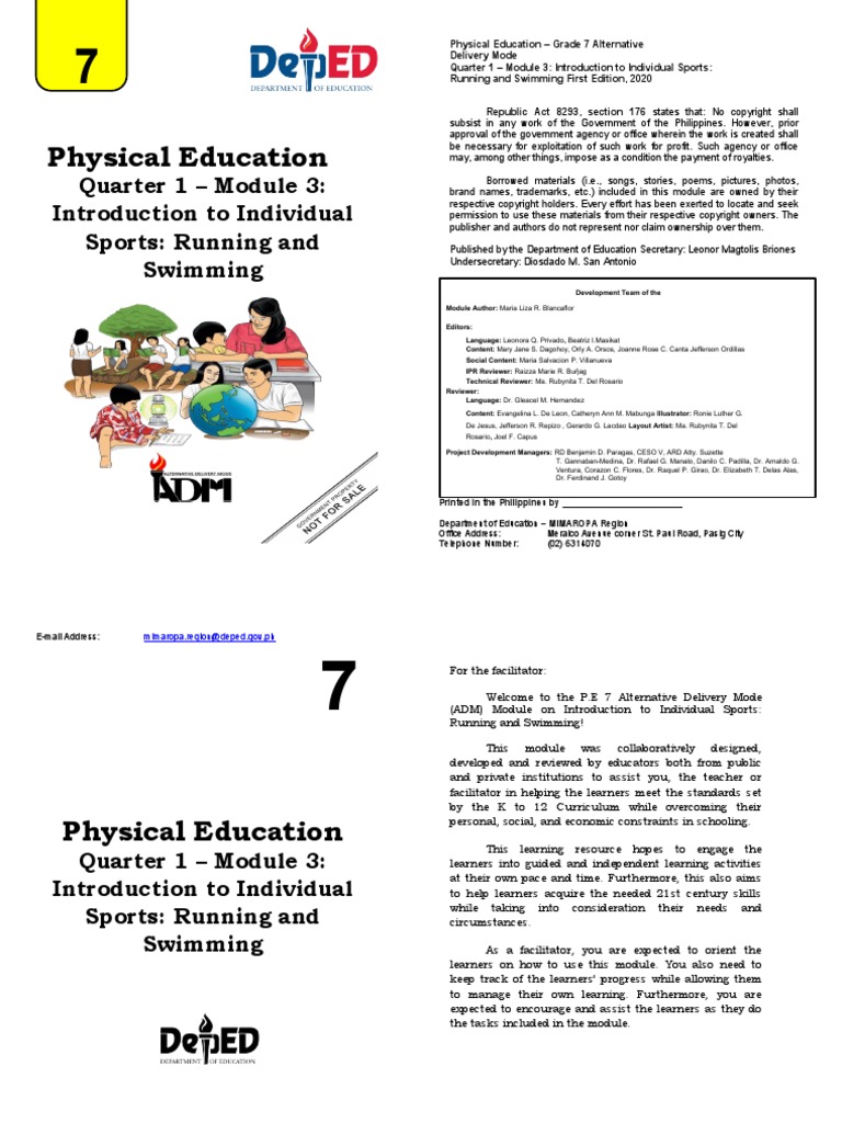 Physical Education: Quarter 1 - Module 3: Introduction To Individual ...
