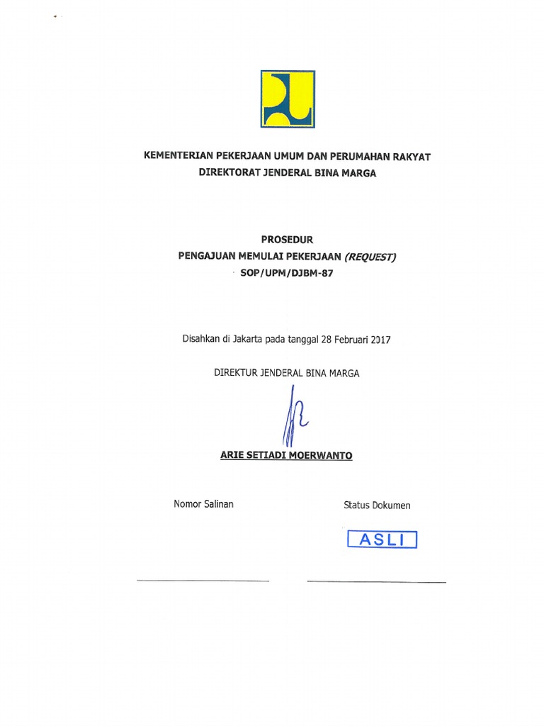 87 - 87. Pengajuan Memulai Pekerjaan (Request For Works) | PDF