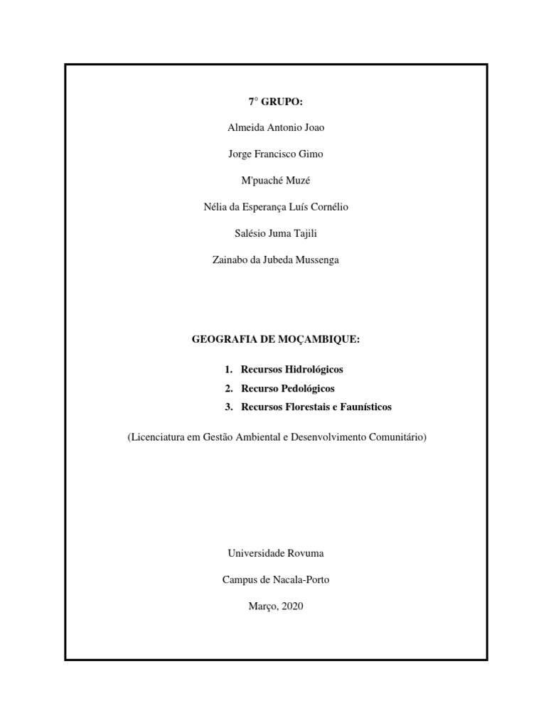 As Principais Bacias Hidrográficas de Moçambique (Recovered) | PDF ...