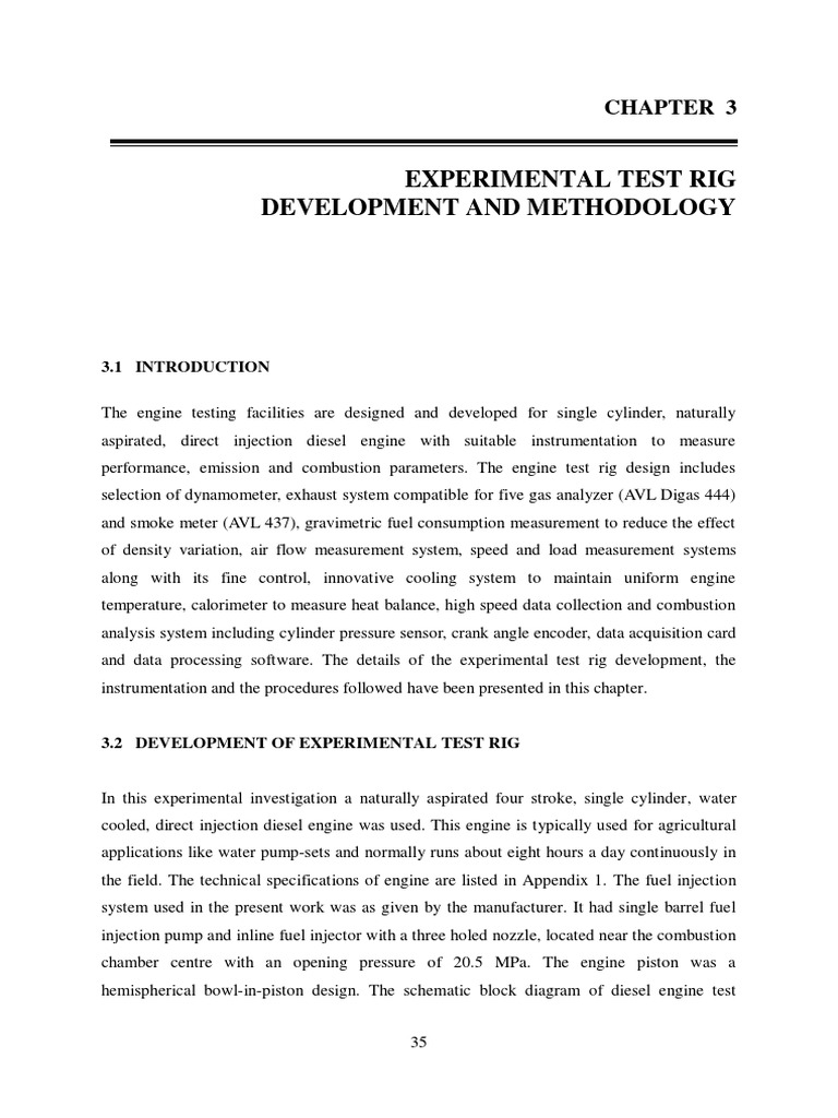 Experimental Engine Test Rig Development and Methodology | PDF ...
