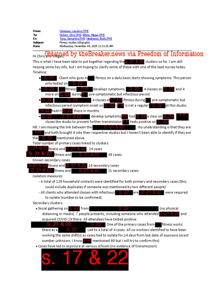 Fraser Health Contact Tracing FOI | PDF | Epidemics | Diseases And ...