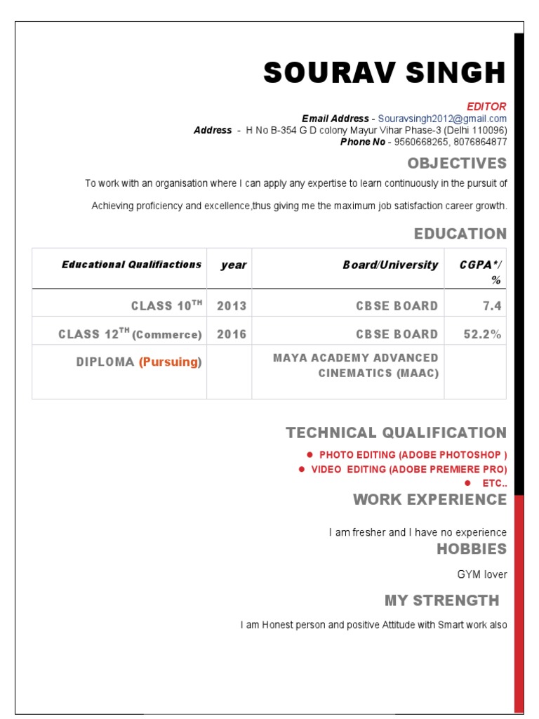 Sourav Singh Resume | PDF