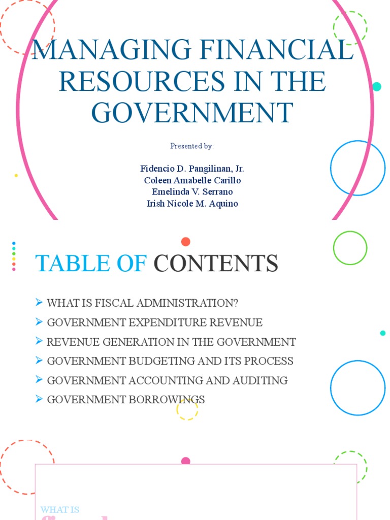 Managing Financial Resources in The Government | PDF | Debt | Fiscal Policy