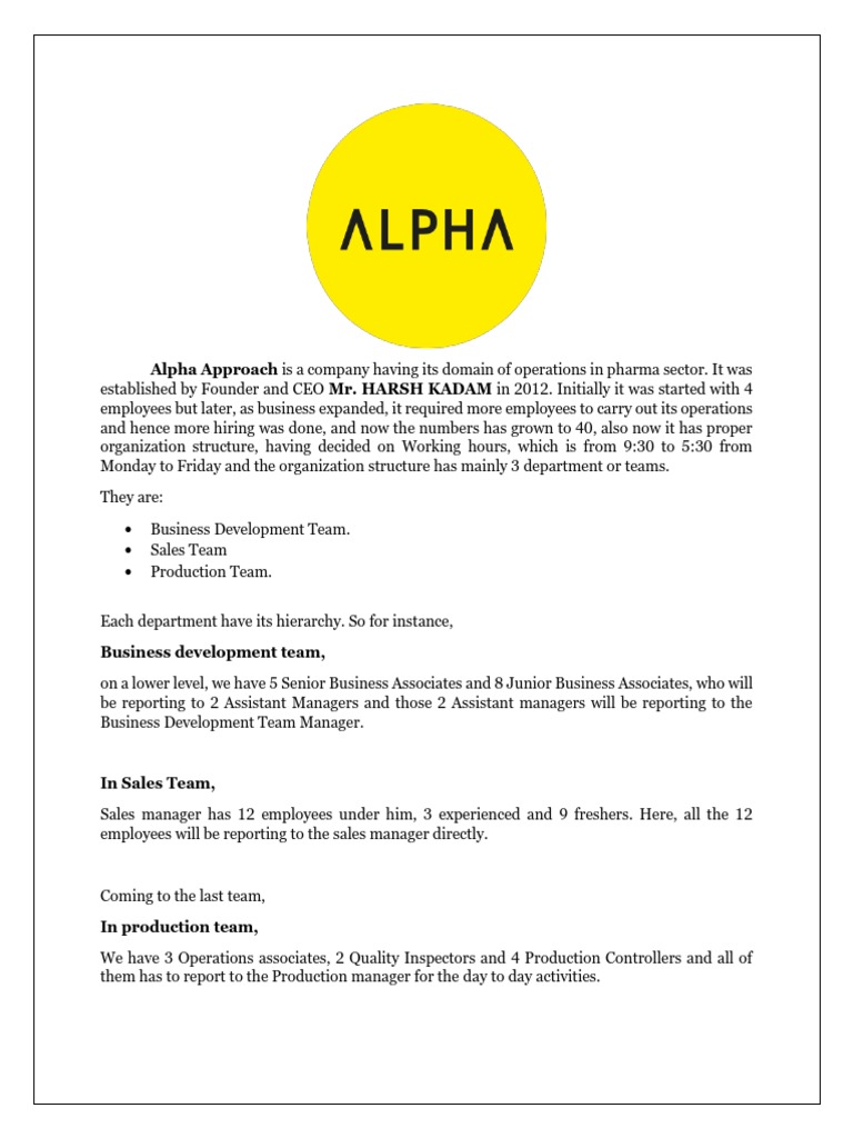 Alpha Approach | PDF | Business | Employee