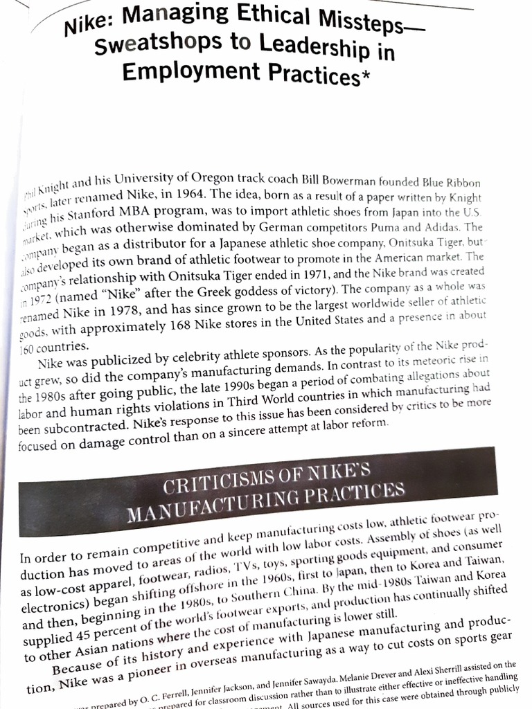 Nike Case Managing Ethical Missetps | PDF | Nike | Corporate Social ...