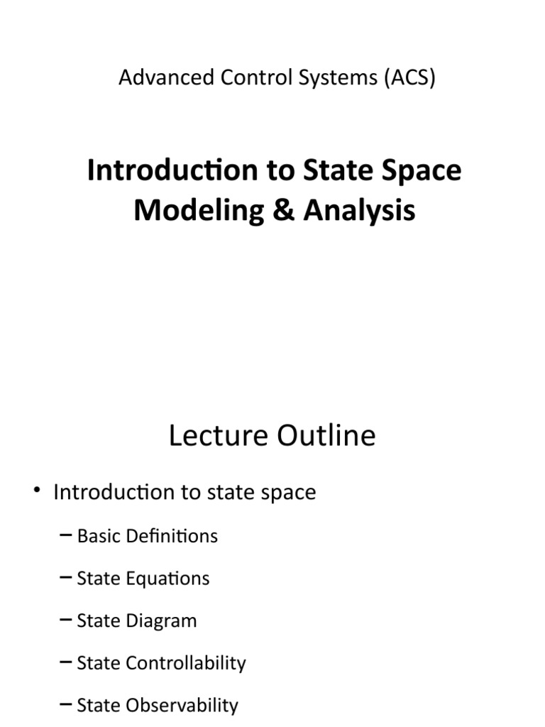 Introduction To State Space Modeling Analysis 1 Pdf Mathematical