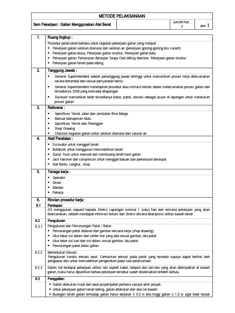 1.prosedur Galian | PDF