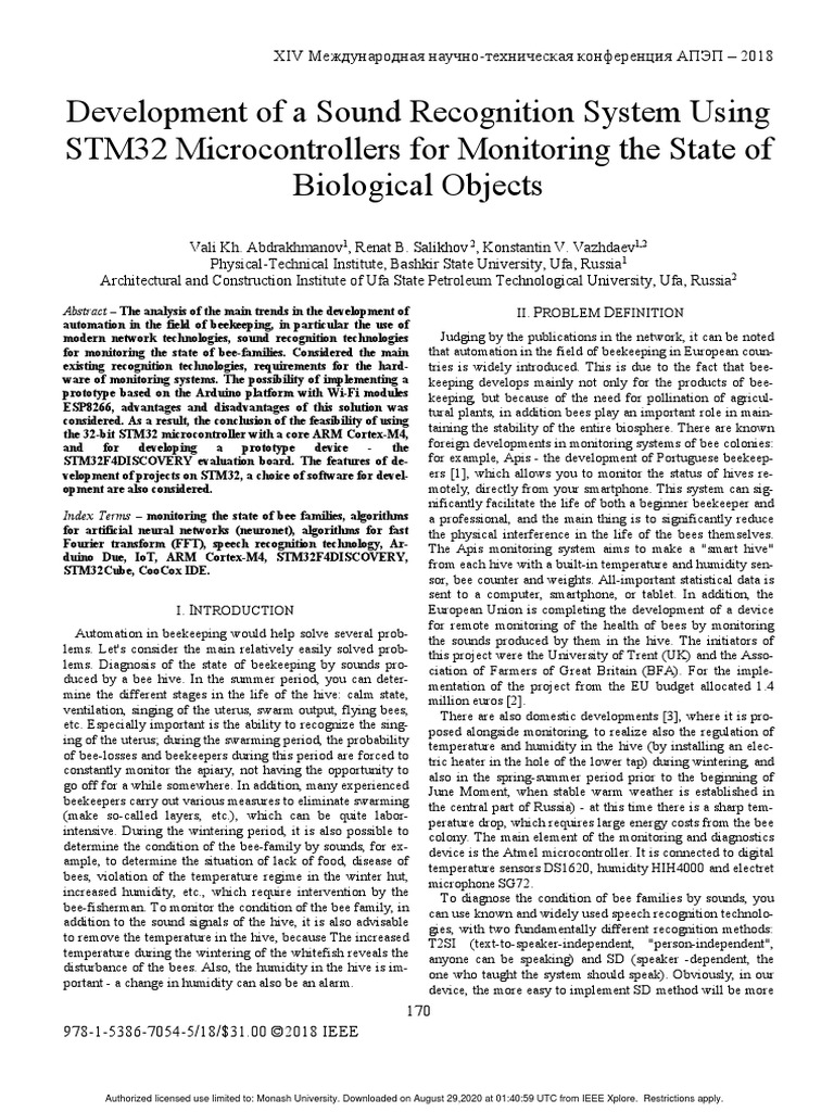 Development of A Sound Recognition System Using STM32 Microcontrollers ...