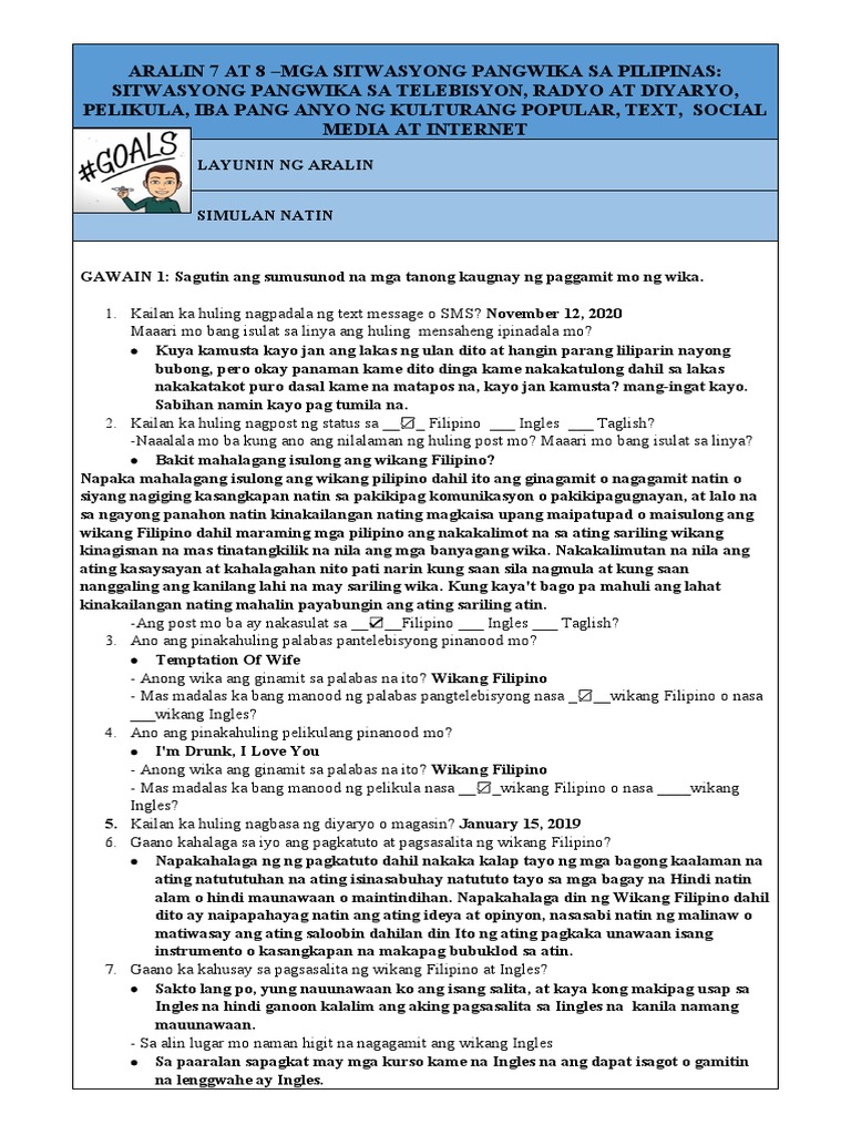 Arcega, Princess Camille MODYUL-7-8-MGA-SITWASYONG-PANGWIKA-final-1 | PDF