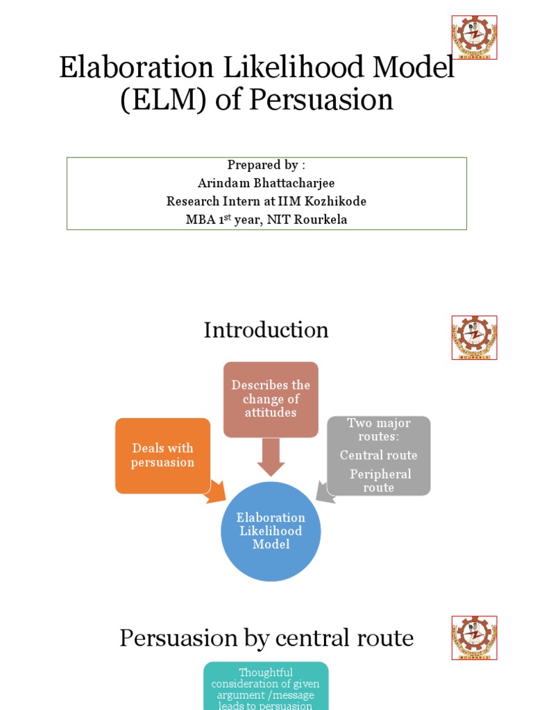 Elaboration Likelihood Model (ELM) of Persuasion | PDF | Persuasion | Human Nature