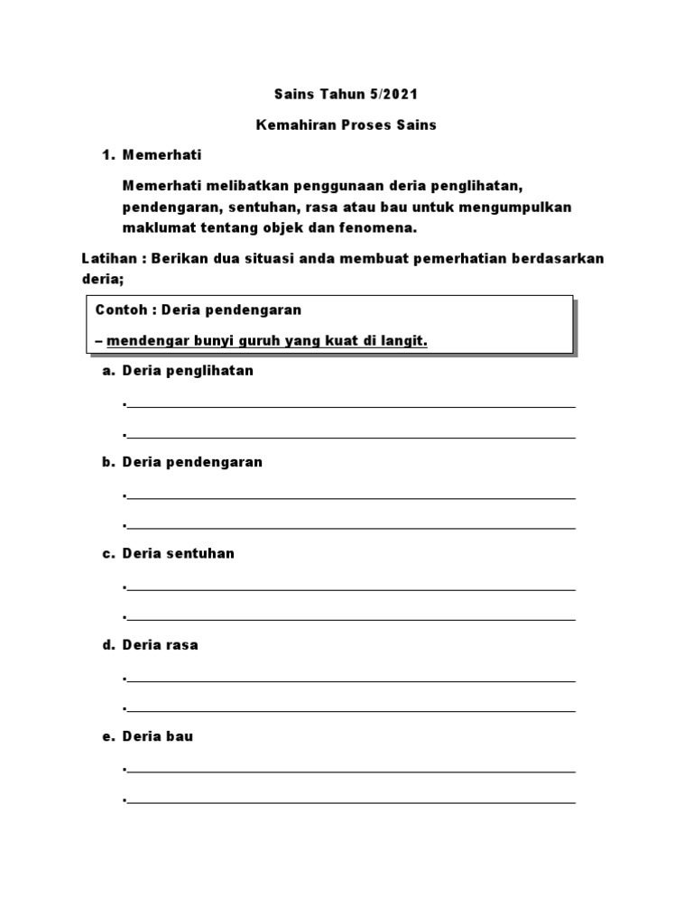 Sains t5 Pemerhatian | PDF