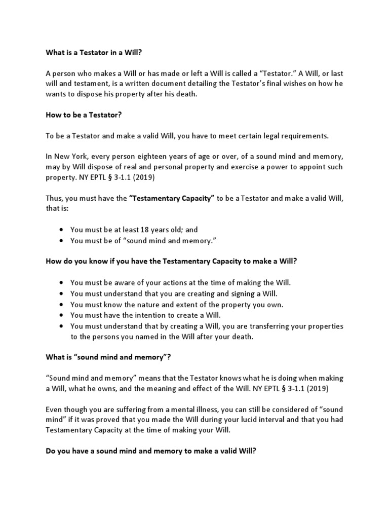 What Is A Testator in A Will | PDF | Will And Testament | Inheritance