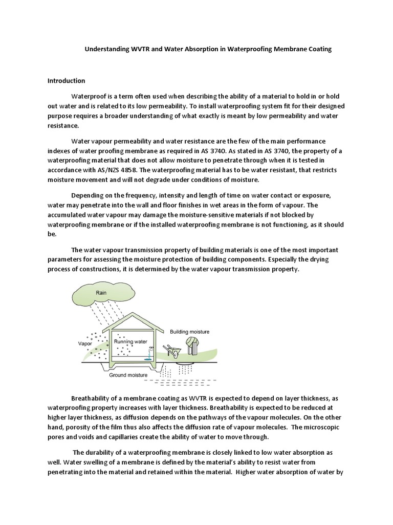 WVTR in Waterproofing Membranes | PDF | Water Vapor | Humidity