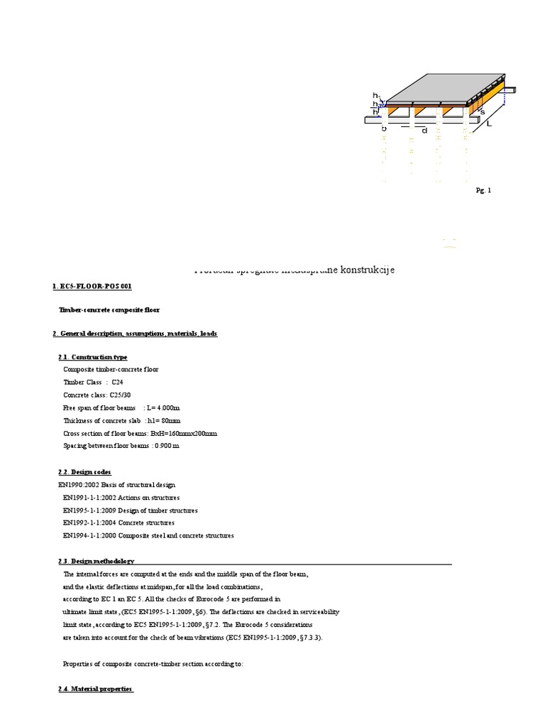 03 - Proracun Spregnute Medjuspratne Konstrukcije | PDF | Beam (Structure) | Building Materials