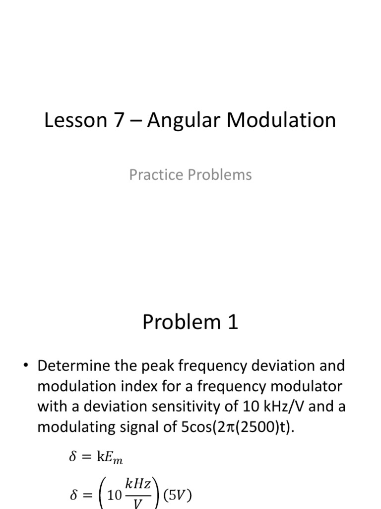 Lesson 7 Practice Problems | PDF | Frequency Modulation | Hertz