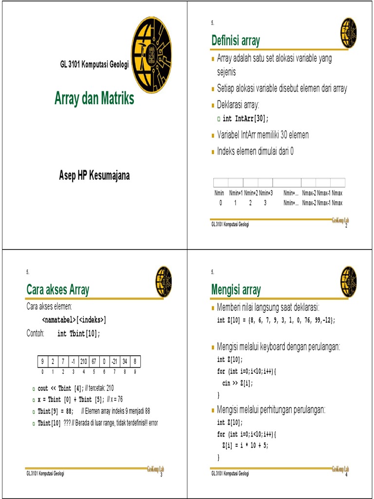 Panduan Lengkap Array dan Matriks | PDF