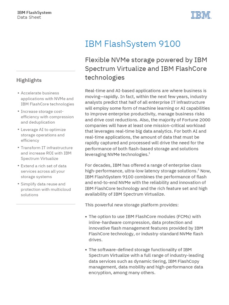 2019 FS9100 Datasheet | PDF | Flash Memory | Cloud Computing