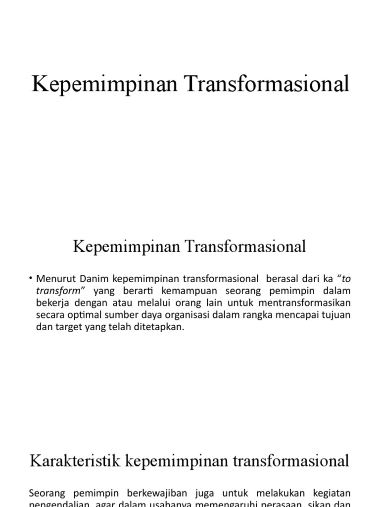 Kepemimpinan Transformasional | PDF