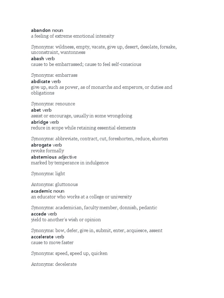 Synonyms and definitions for abandon to blight | PDF | Book Of Exodus ...