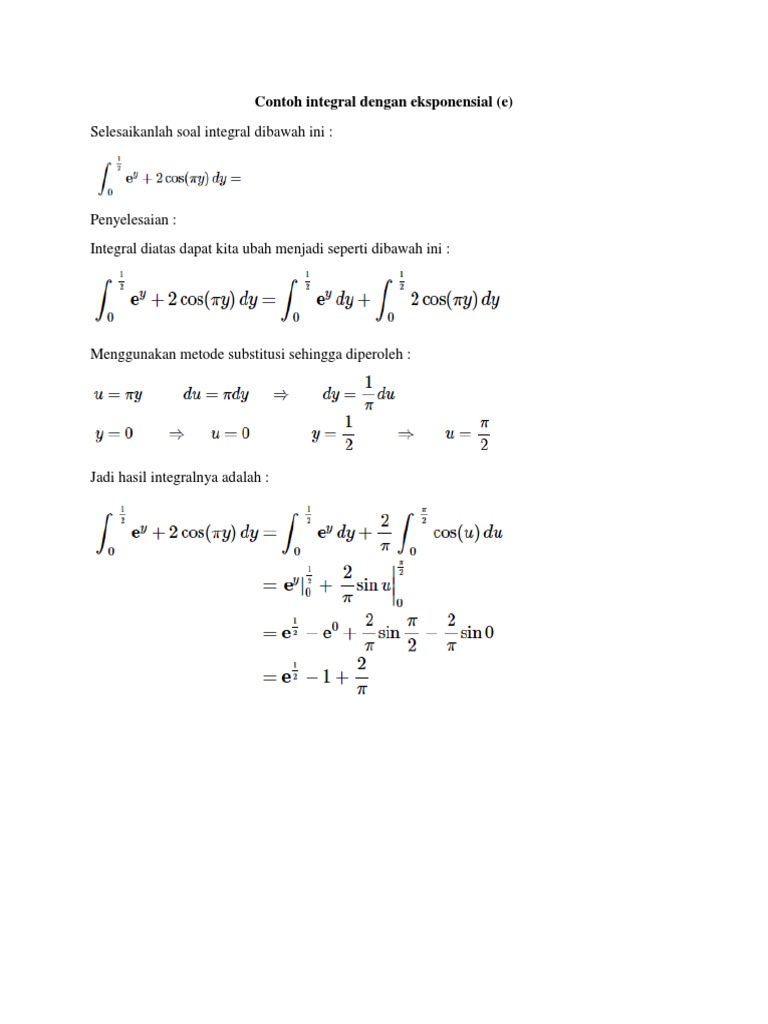 Contoh Integral Tentu Dengan Eksponensial | PDF