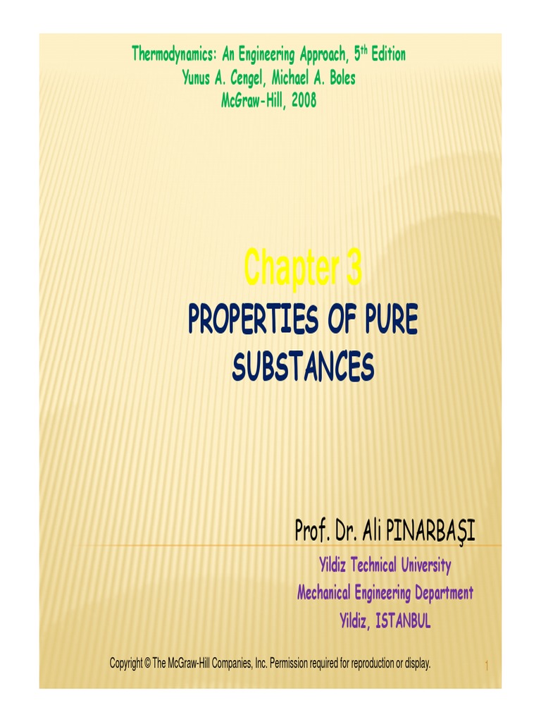Thermo Ch3 Properties of Pure Substances | PDF | Gases | Latent Heat