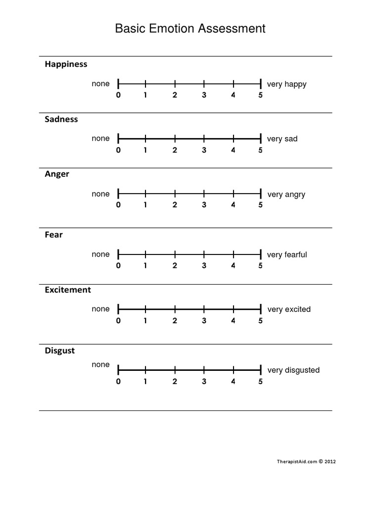 Basic Emotion Assessment Chart | PDF