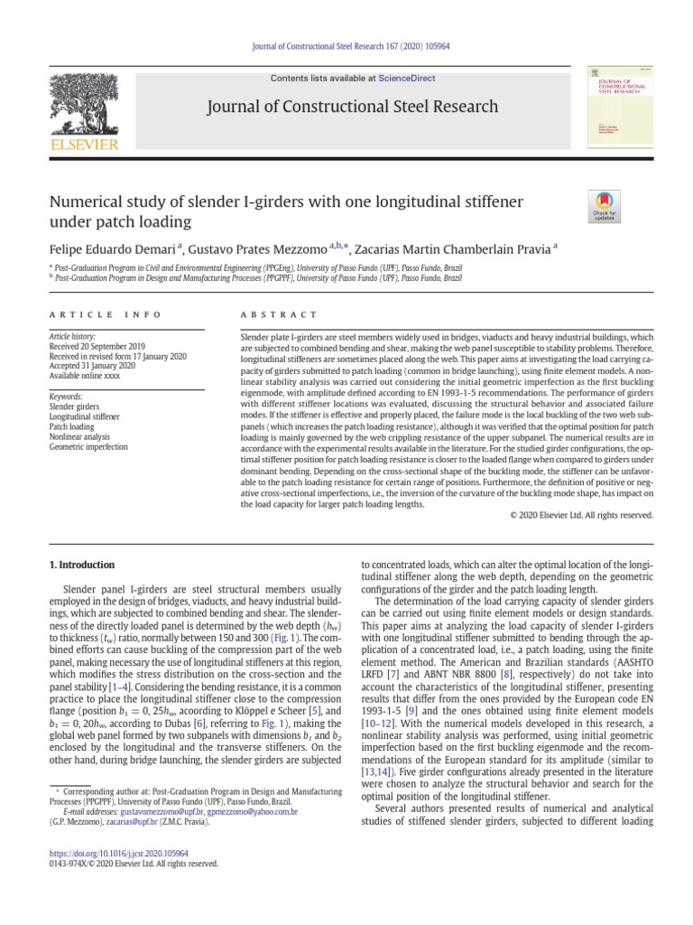 Journal of Constructional Steel Research | PDF | Buckling | Bending