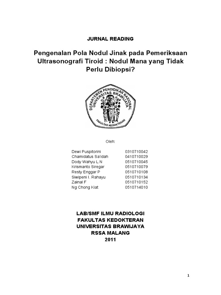 Jurnal Radiologi Nodul Tiroid | PDF