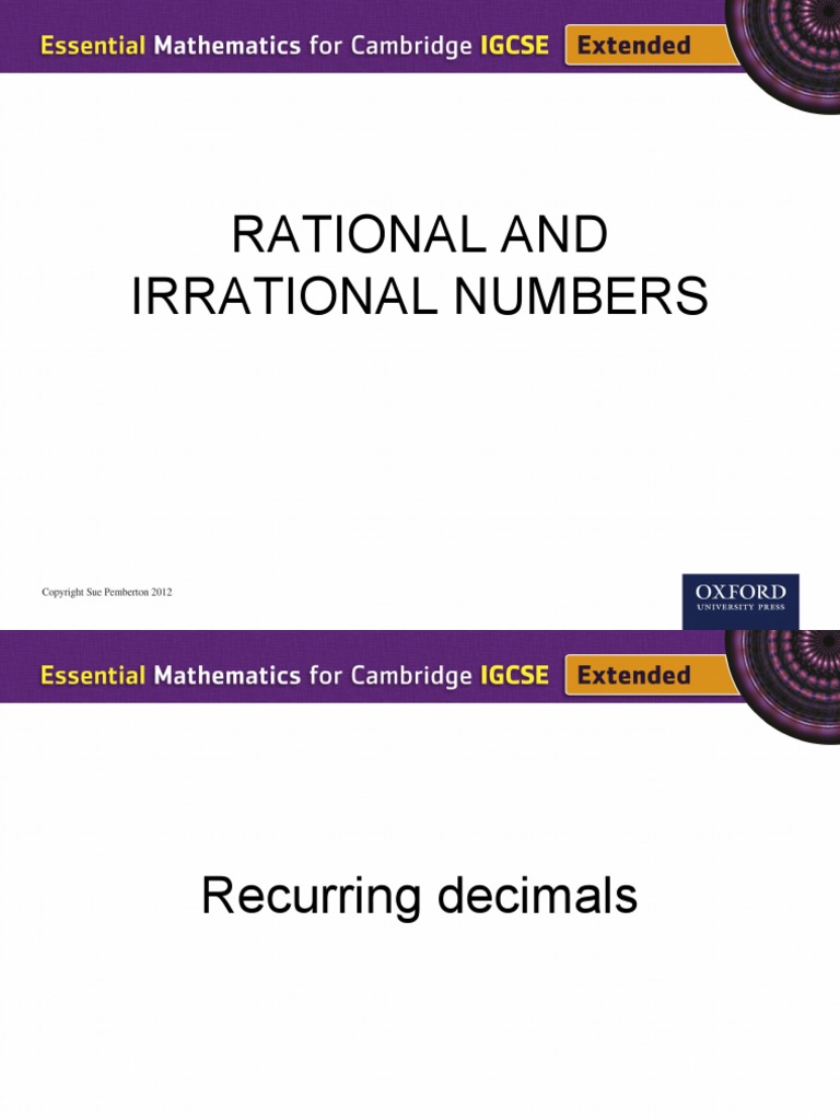 Understanding Rational and Irrational Numbers | PDF | Numbers ...