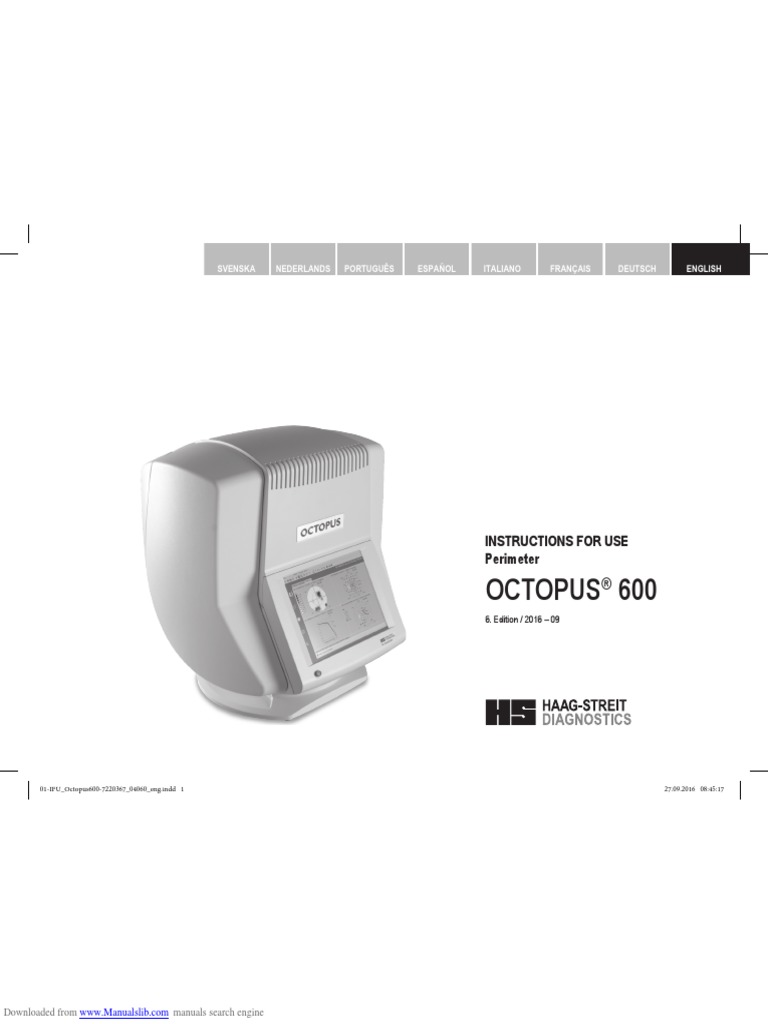 Octopus 600: Instructions For Use Perimeter | PDF | Electrical ...