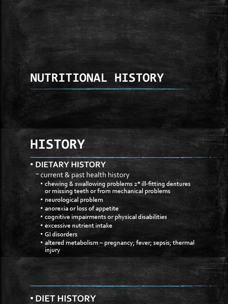 Nutritional History | PDF | Diet (Nutrition) | Diet & Nutrition