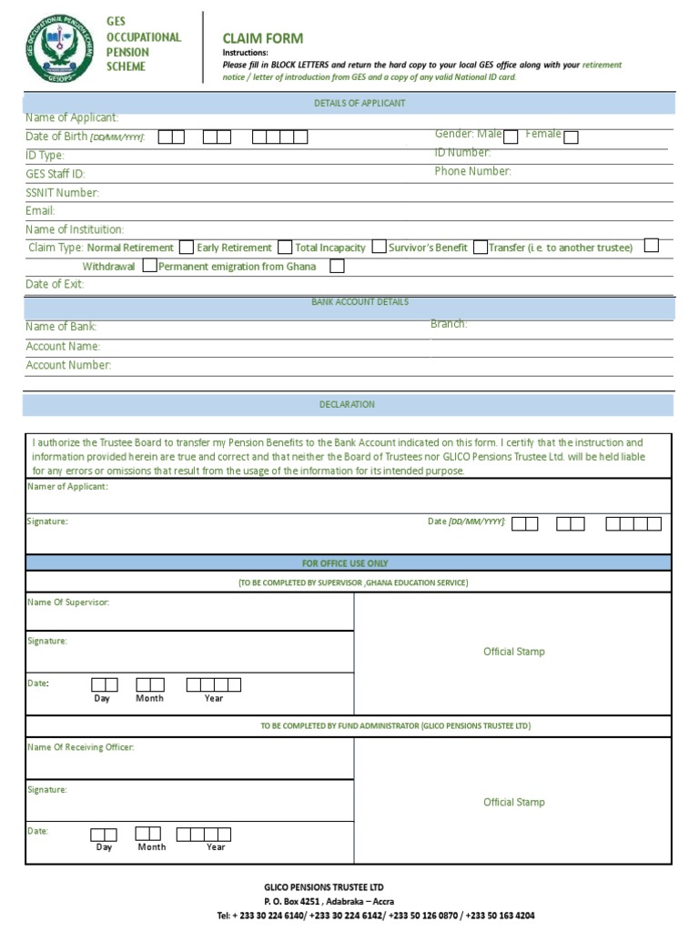 GESOPS Retirement Withdrawal Form A | PDF | Pension | Retirement